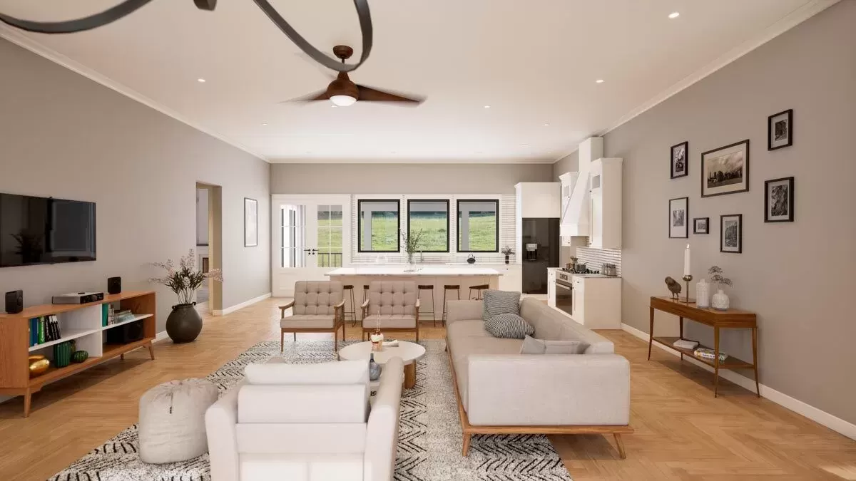 1-Story Modern Farmhouse Plan with 3-Beds and a Flex Room – 2100 Sq Ft - BOYL Custom Home Builder